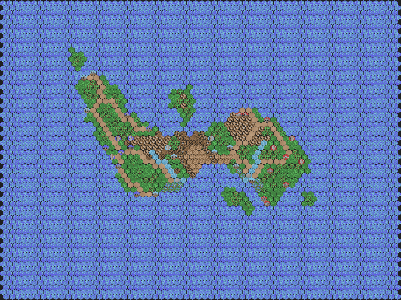 01. First Map - SUPER大戦略マップ / Super Daisenryaku Maps | メガドライブ版 SUPER大戦略 ...